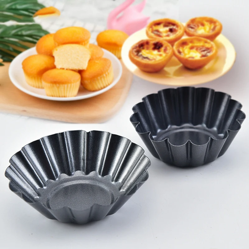 Carbon-Steel-Egg-Tart-Mold-Thickened-Lace-Cake-Pudding-Portuguese-Tart ...