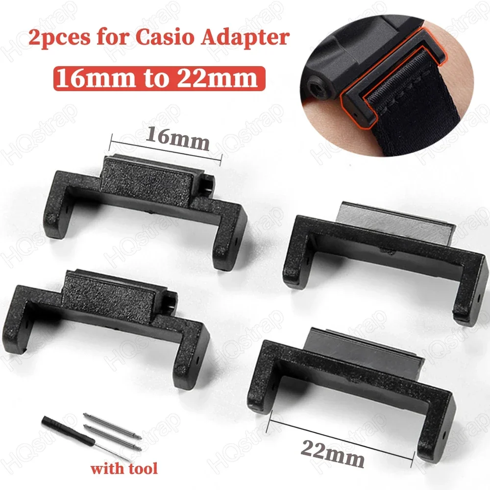 2pces Rubber Adapter for Casio Watch Band 22mm Connector for GA110/100/ ...