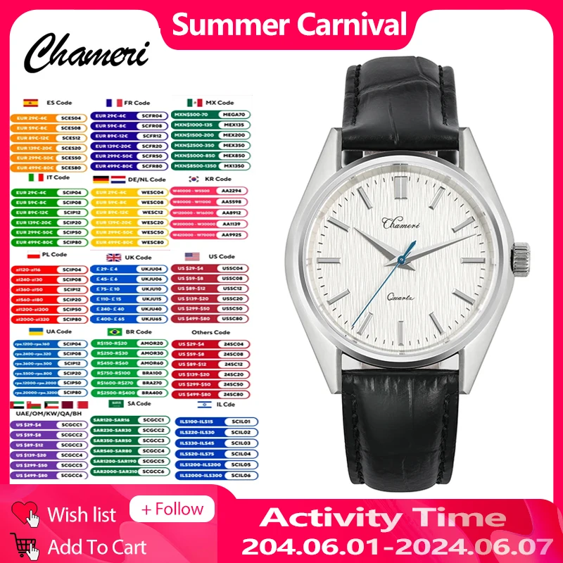 Chameri-quarzuhr-vh31-werk-316l-edelstahl-saphir-uhren-40mm-zifferblatt ...