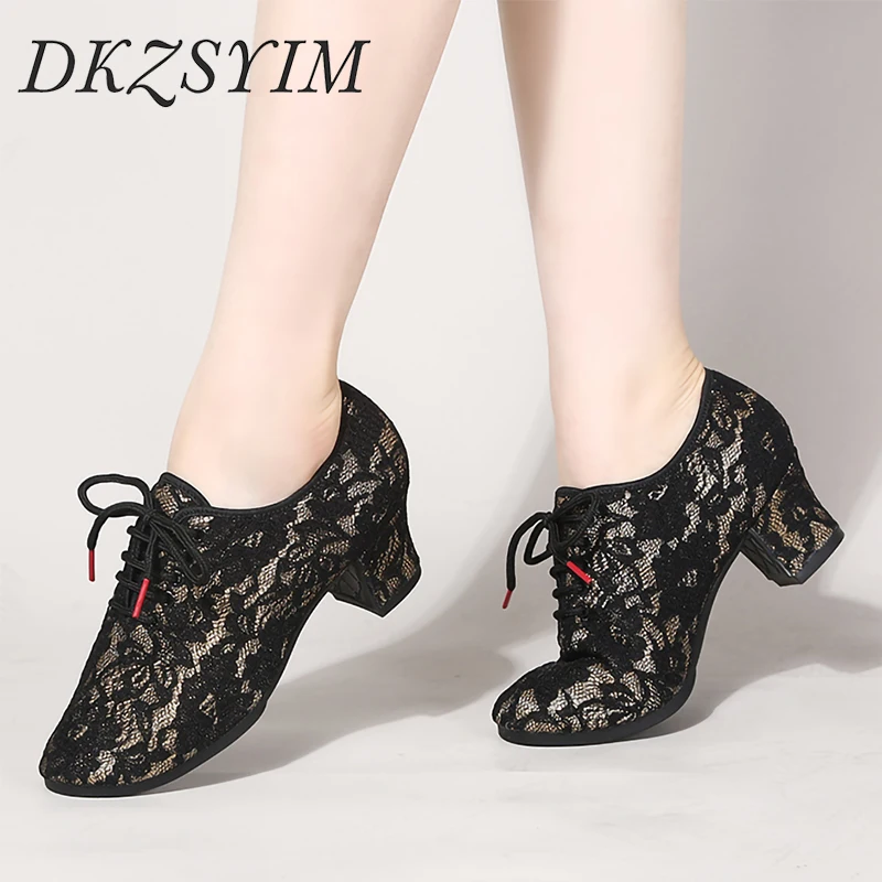 DKZSYIM-Women-Lace-Dance-Shoes-Modern-Tango-Waltz-Shoes-Ballroom ...