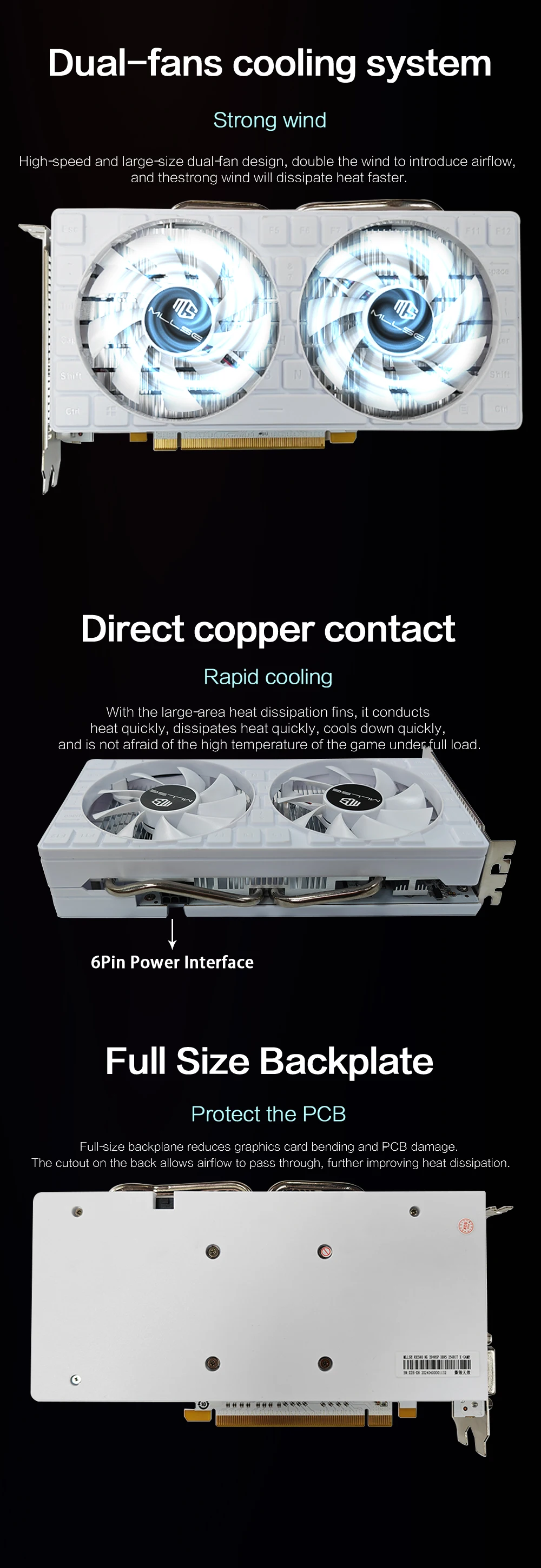 Новая Видеокарта MLLSE AMD Radeon RX 580 2048SP 8 ГБ GDDR5 256-bit PCIe ...