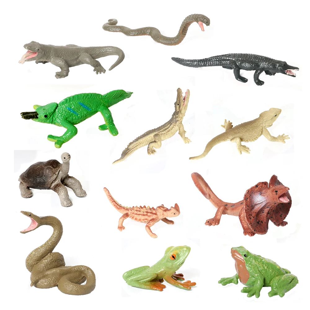 Simulation-Wild-Reptile-Animals-Figurine-Frog-Alligator-Model-Umbrella ...
