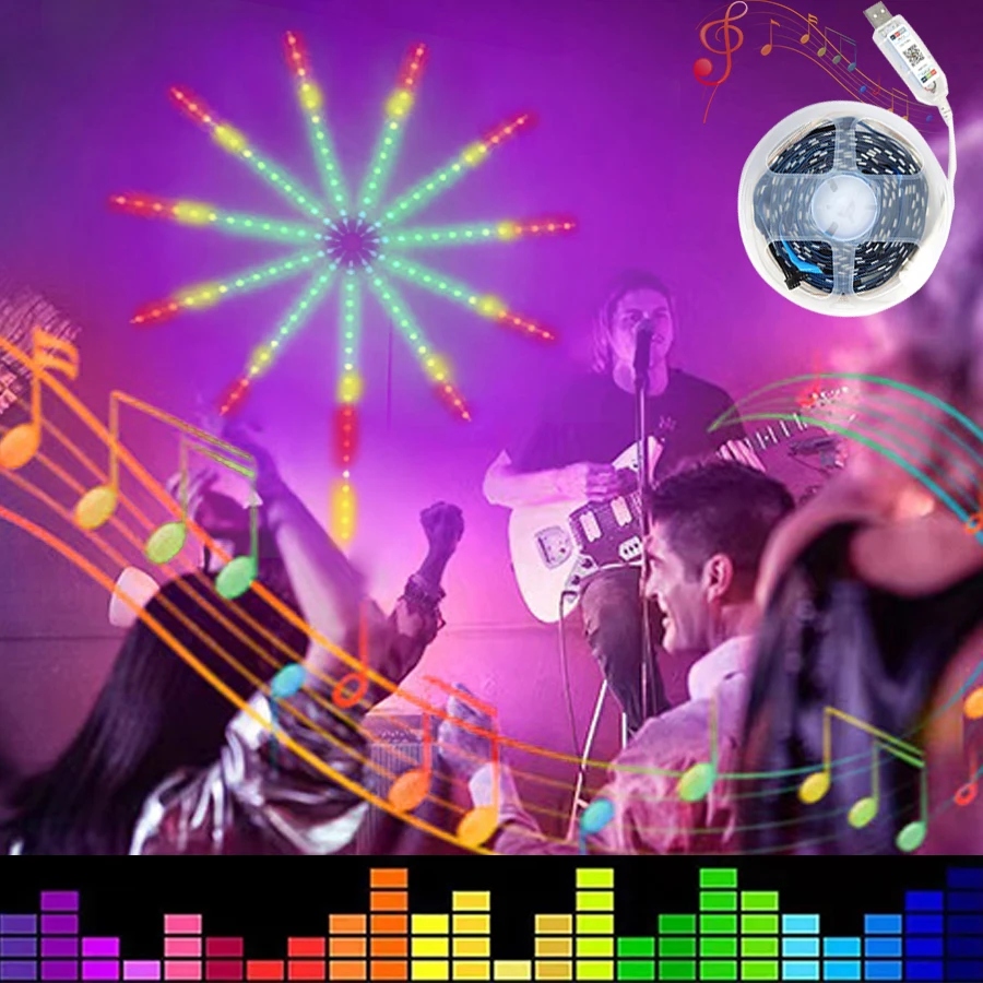 30LED-M-Colorful-Fireworks-Light-5V-USB-APP-Point-Bluetooth-Phone ...