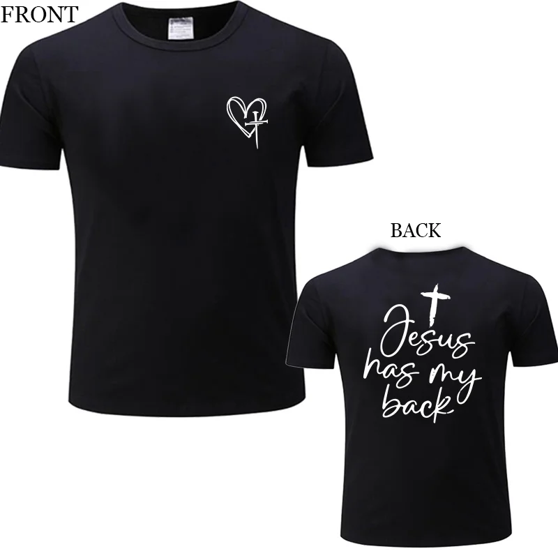 Adult-tee-Jesus-Has-My-Back-T-shirt-Humor-Christianity-Slogan-Fans-Art ...