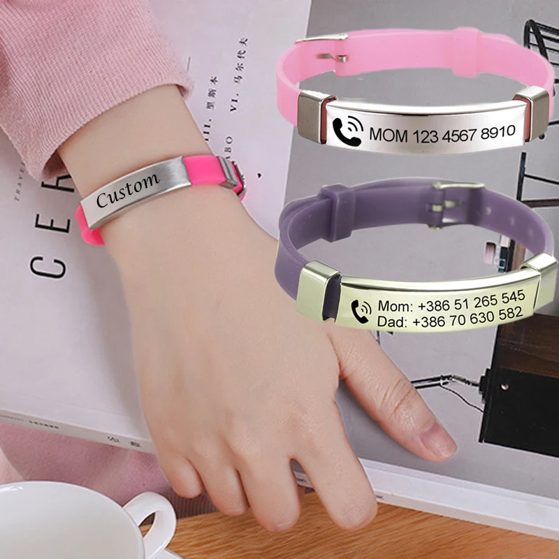 Bracelet-Anti-perte-d-Identification-Personnalis-en-Acier-Inoxydable ...