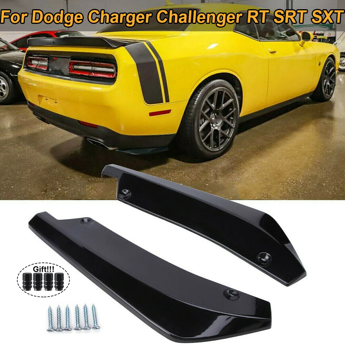 40cm-Rear-Bumper-Splitter-Side-Spoiler-Diffuser-Canards-Apron-Universal ...