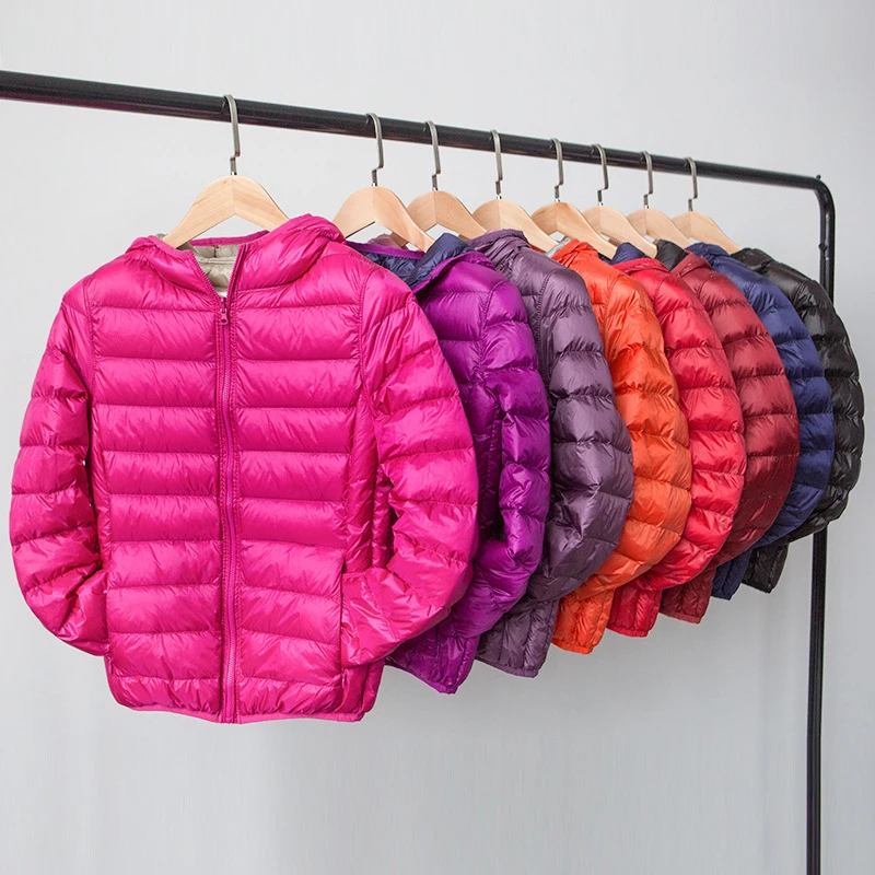 Autumn Women Ultralight Thin Down Jacket Double-sided White Duck Down ...