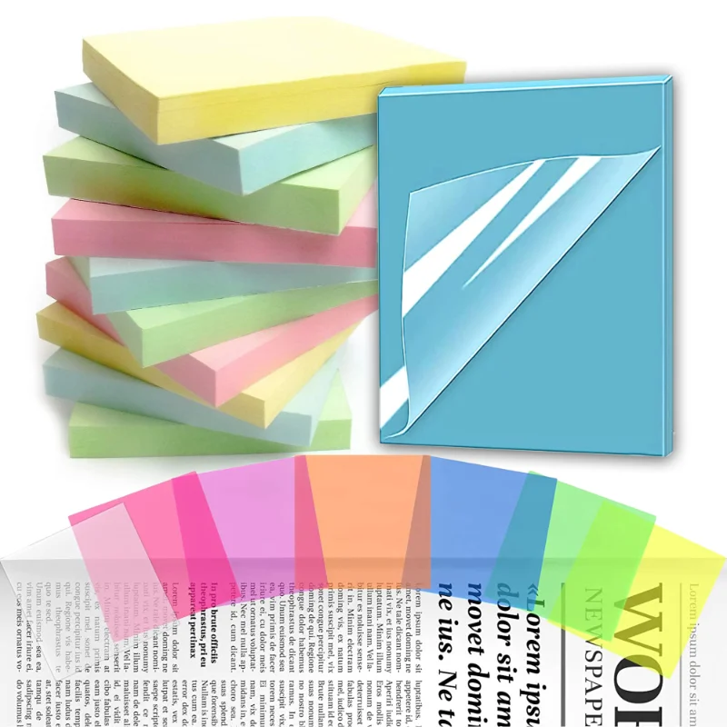 50Sheets-Transparent-Sticky-Notes-Clear-Waterproof-Translucent-Self ...