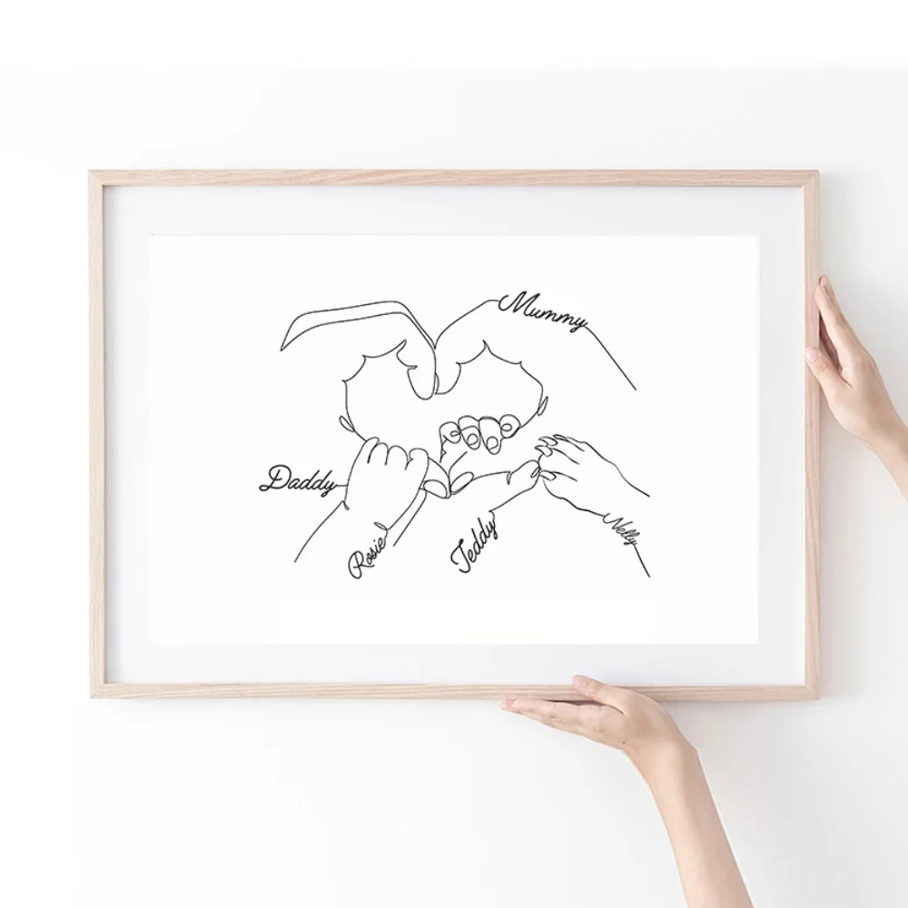 Custom-Family-Posters-Minimalist-Line-Art-Personalized-Baby-Mummy-Daddy ...