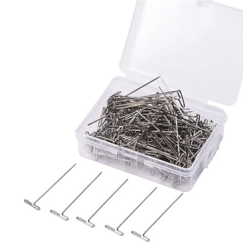 50Pcs-T-Pins-Needles-For-Blocking-Knitting-Modelling-Crafts-Quality-Wig ...