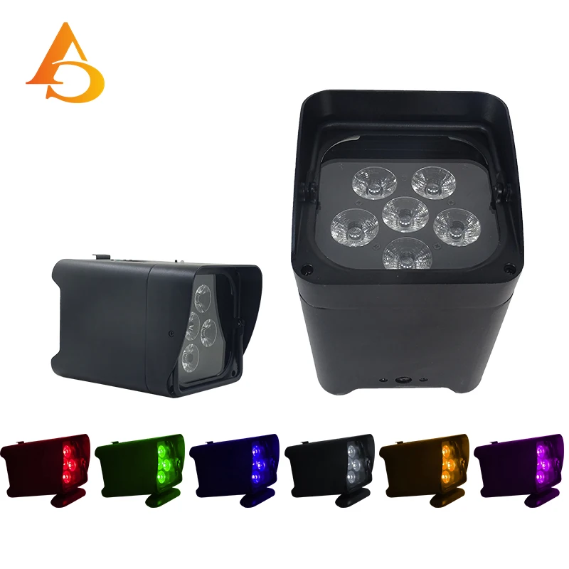 Luz Par RGBWA UV 6 en 1 con batería de 18w, luz LED inalámbrica DMX con aplicación de teléfono ...