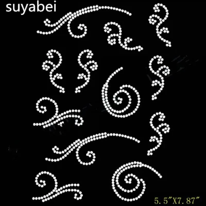 Swirl-Strass-iron-on-rhinestone-transfer-applique-patch-BLING-hot-fix ...