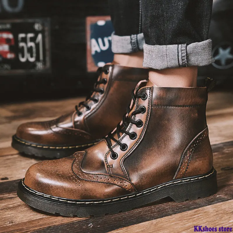 Autumn Casual Comfort Chelsea Boots Ankle Leather Boots for Men ...