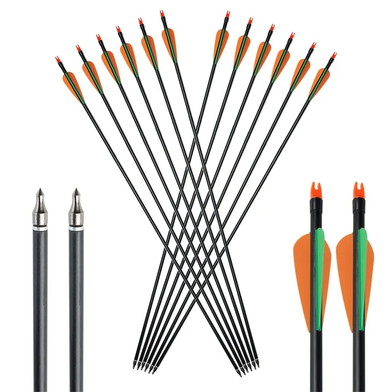6/12/24pcs 8mm Fiberglass Arrow (Changeable Head) 31inch ID 6mm for ...