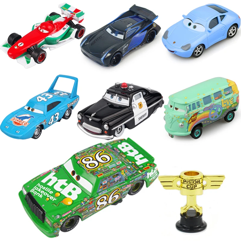 디즈니 Pixar Cars 2 번개 McQueen Mater 병아리 cks 스 Pistion Cup Mcqueen 1:55 다이 ...