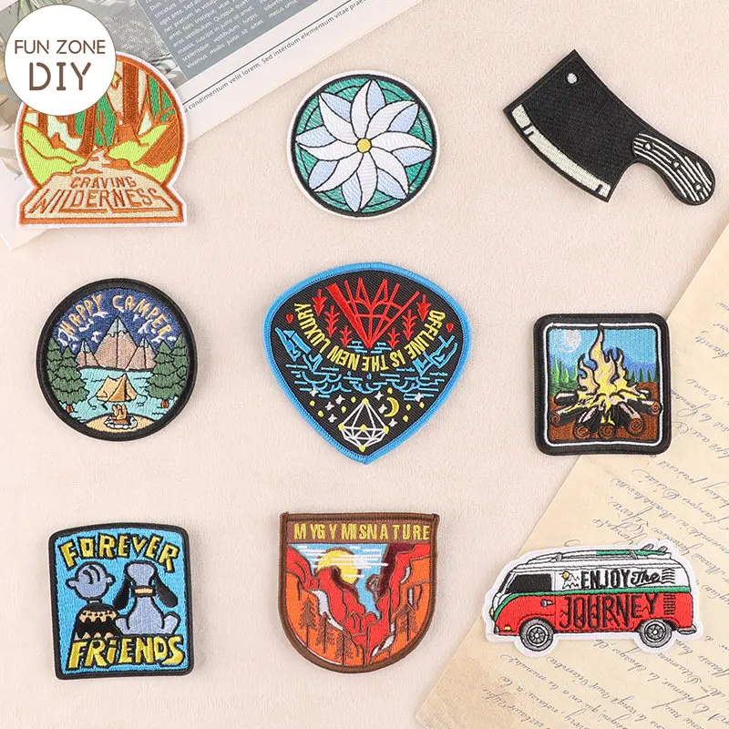 FZdiy-Natural-Scenery-Iron-on-Patches-for-Clothing-Sewing-Embroidery ...