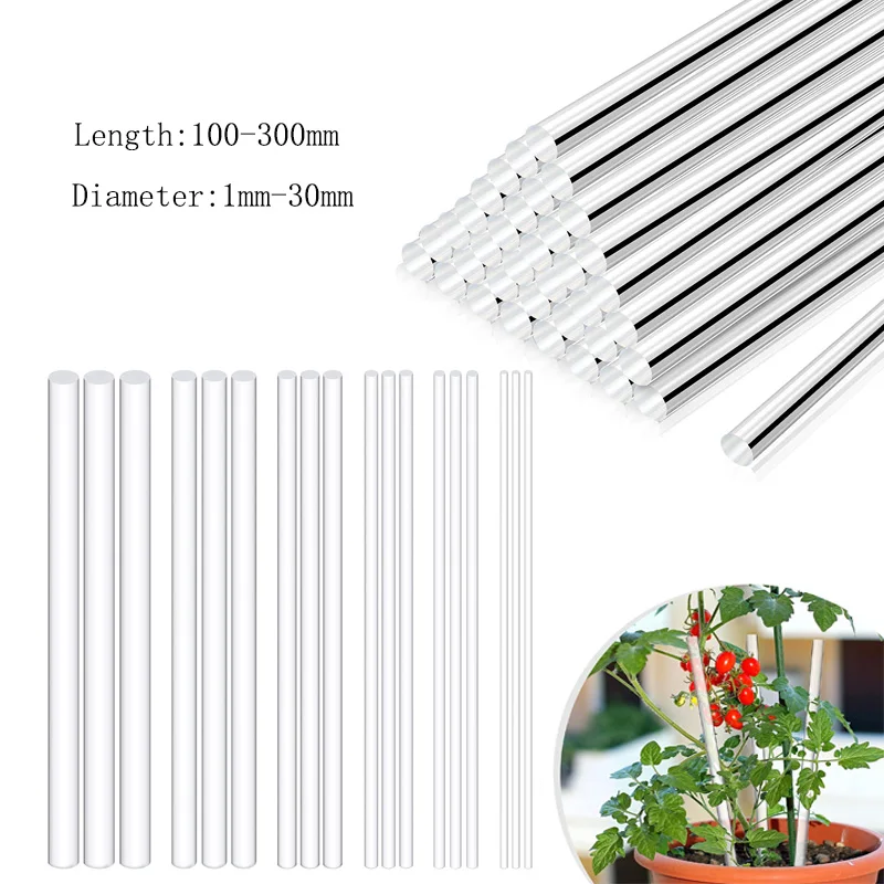 1/5/10pcs Clear Acrylic Rod 1mm-20mm Diameter x100/200/250/300mm Long ...