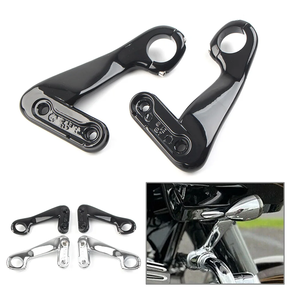 Glossy-Black-Chrome-Motorcycle-Front-Black-Fairing-Support-Bracket ...