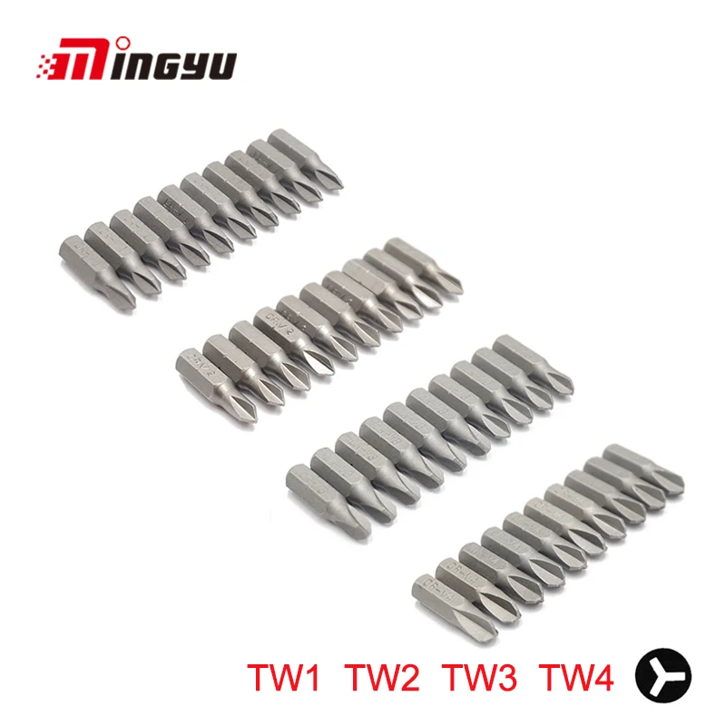 10Pc-1-4-25mm-Tri-Wing-TW1-TW2-TW3-TW4-Screwdriver-Bit-Set-Repair-Tools ...