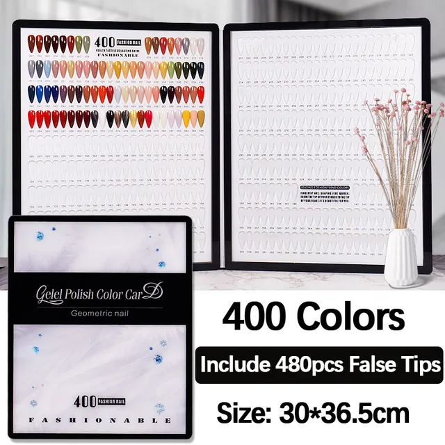 400/528 Colors Nail Gel Polish Display Chart Nail Polish Color Card ...