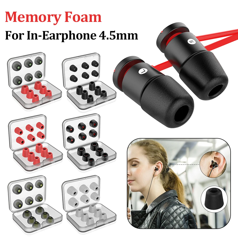Memory Foam Earphone Tip for Headphones 4.5mm Noise Isolating ...