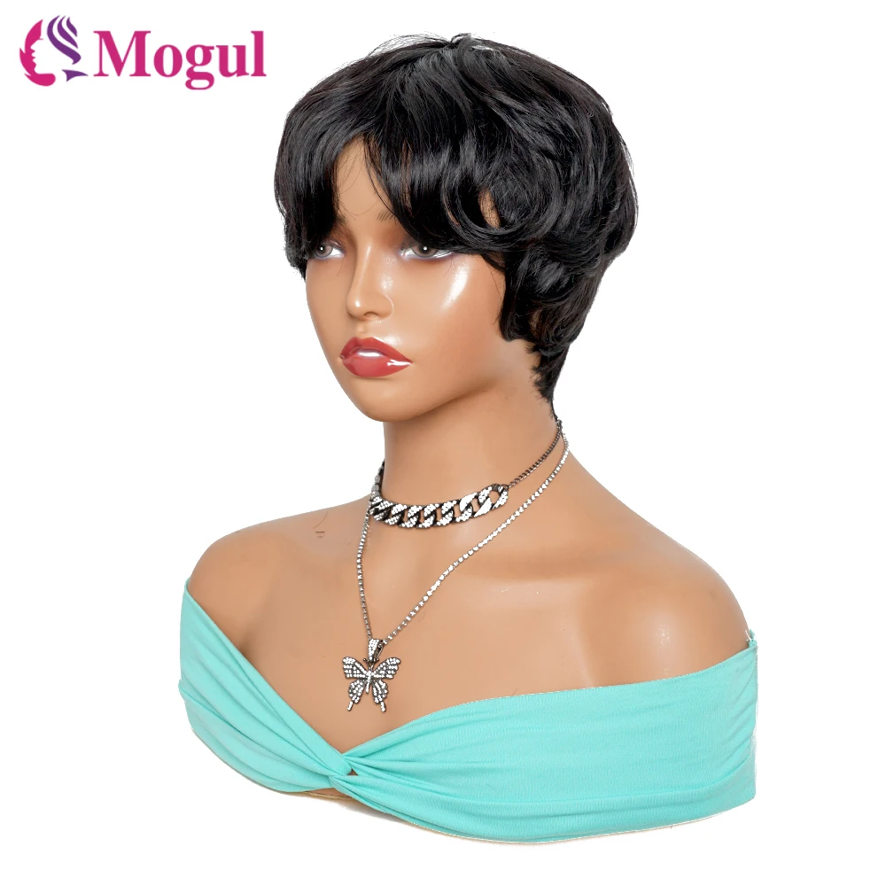 Coupe-Gar-on-Short-Pixie-Cut-Wig-Full-Machine-Made-Wigs-with-Bang-Wig ...