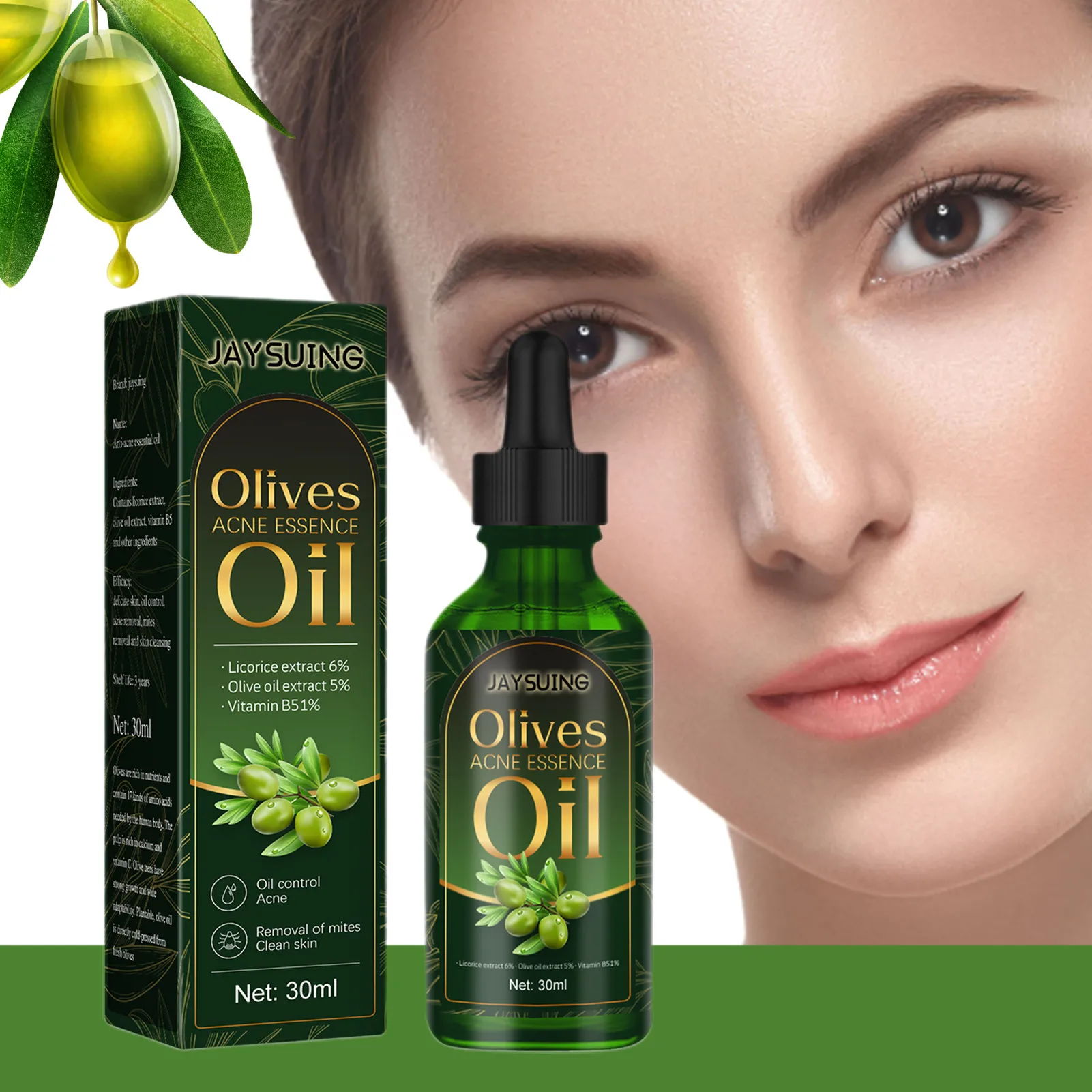 30ml Olive Oil Multi-function Face Serum Improve Dull Skin Removingacne ...