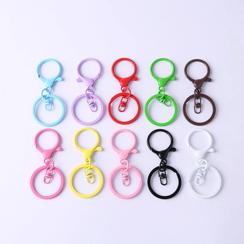 10pcs-Keyring-Lobster-Clasp-Spring-Buckle-Colored-Keychains-For-Diy ...