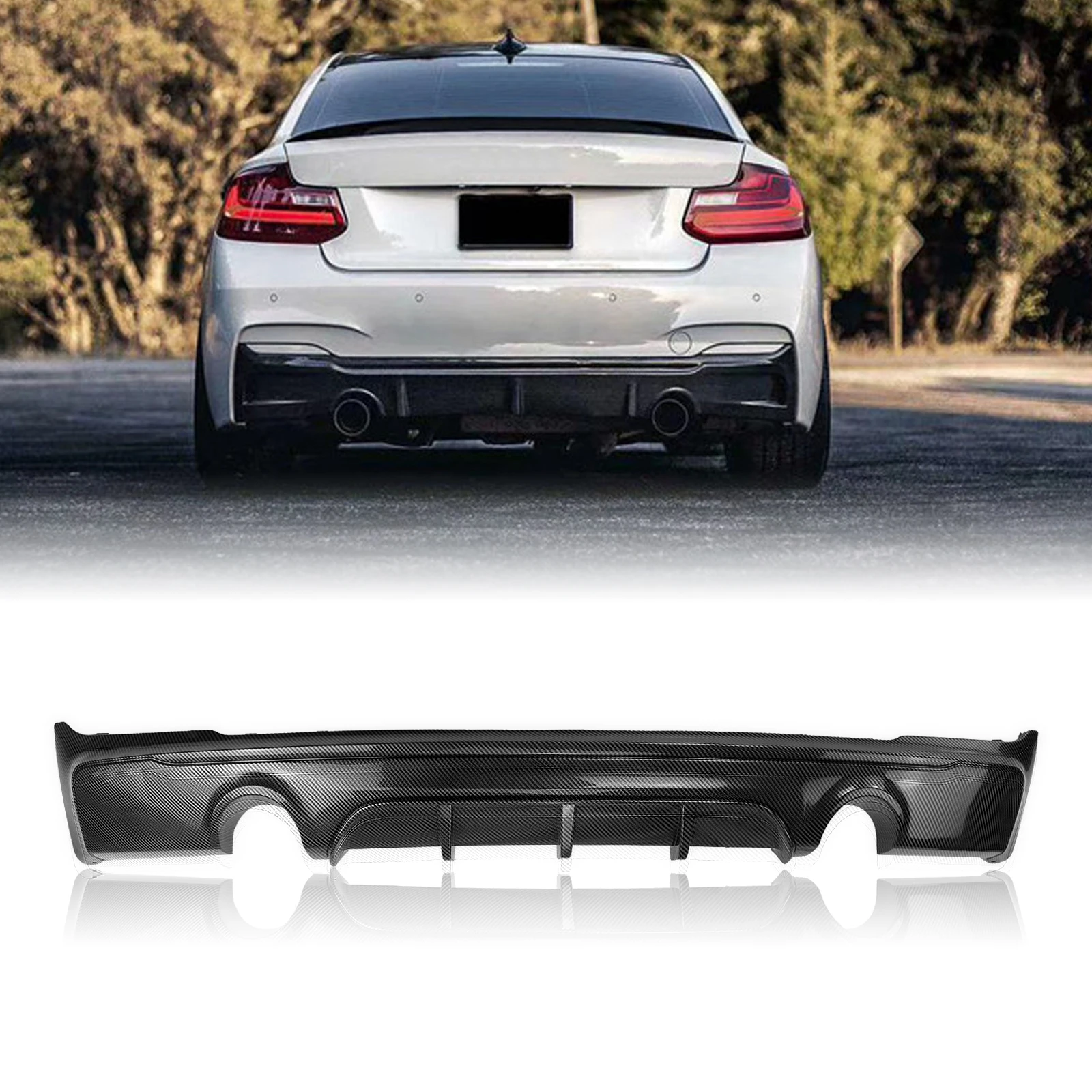 Rear-Bumper-Diffuser-Lip-For-BMW-2-Series-F22-F23-M235i-M240i-Coupe ...