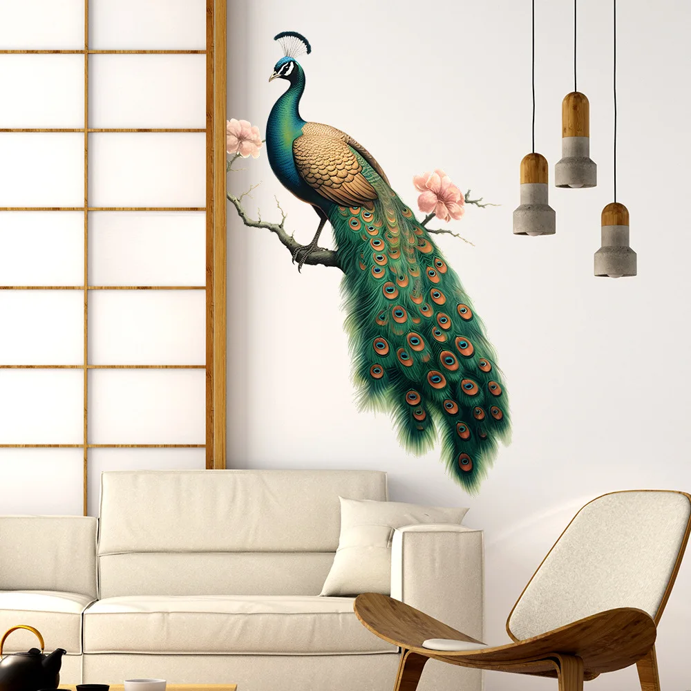 1pcs Painted Branches Peacock Home Bedroom Living Room Atmosphere ...