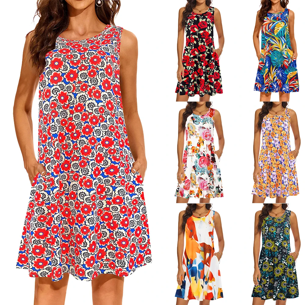 Mcdv-Robe-longue-pliss-e-fleurs-pour-femmes-tenue-de-plage-l-gante ...