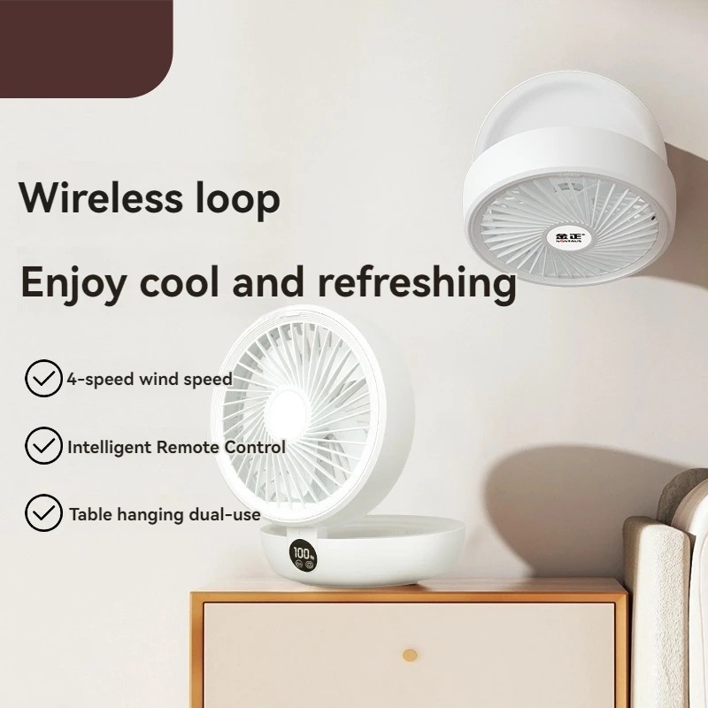 Fan-desktop-remote-control-small-silent-desktop-office-electric-fan-USB ...