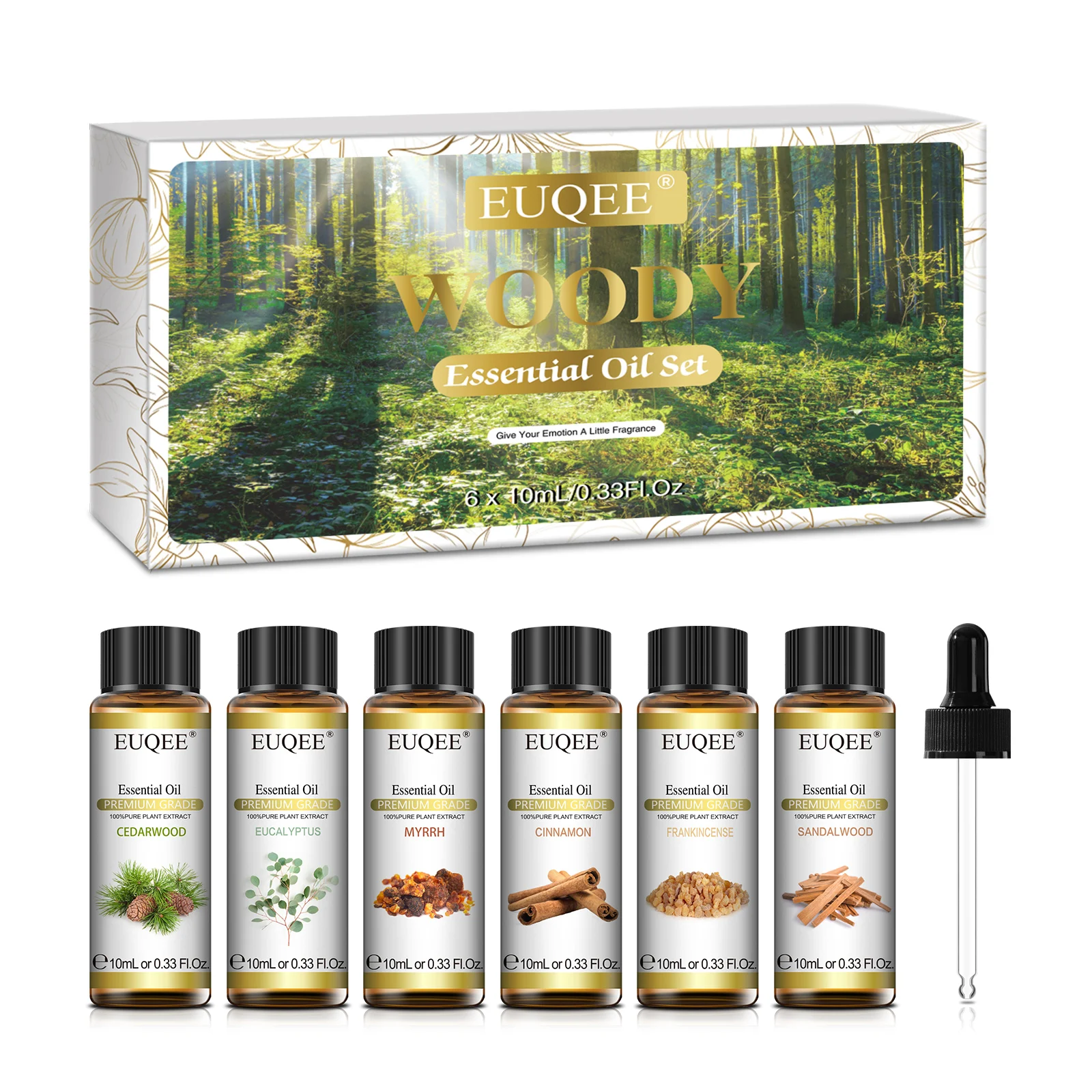 Floral Essence Collection: 6-Bottle Aromatherapy Oil Set Featuring Rose ...