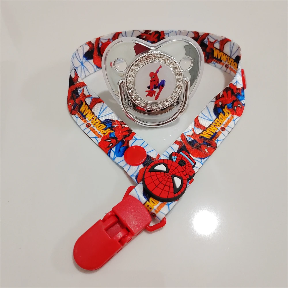 Red-Double-Side-Printing-Spi-Man-Adjustable-Leashes-Anti-drop-Pacifier ...