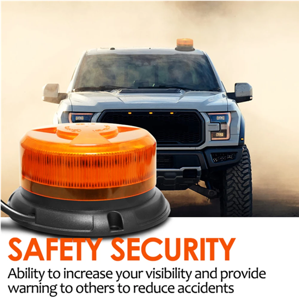 1pc Magnetic Rooftop Warning LED Amber Strobe Beacon Flashing Lights ...