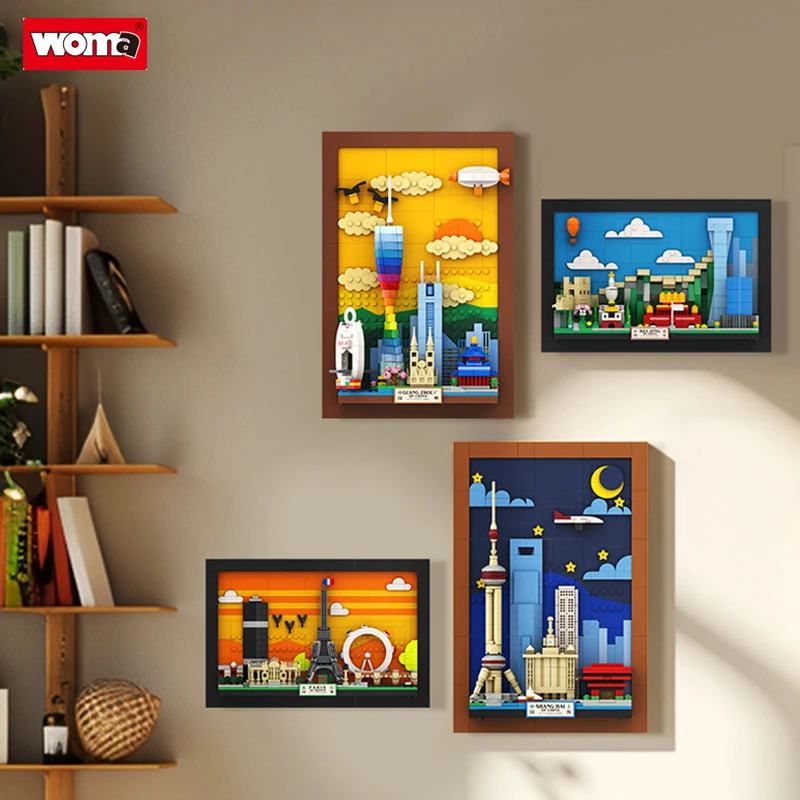 Woma-Brand-Building-Blocks-City-Postcard-Urban-Landmark-Building-Murals ...