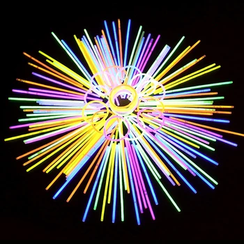 New 100Pcs Party Fluorescence Light Glow Sticks Bracelets Necklaces ...