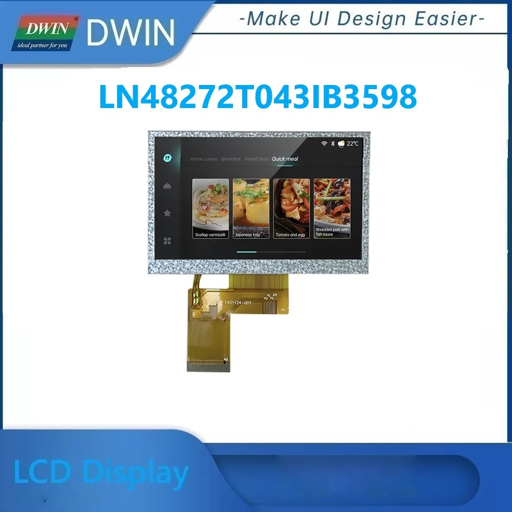 DWIN 4.3 Inch 480*272 Pixel 300nit 40Pin RGB Interface NV3047 Driver IC ...