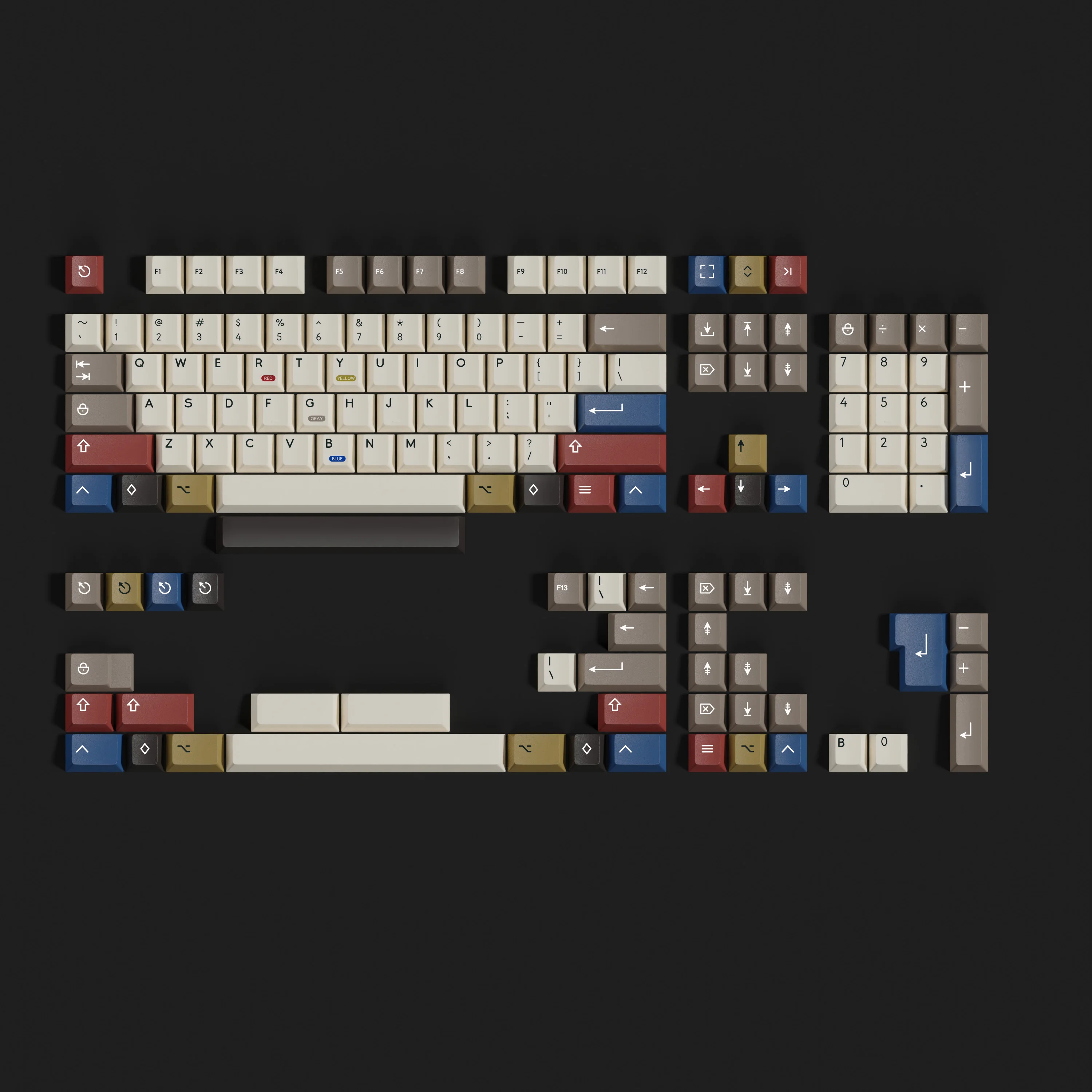 Retro 100 Hundred Lights Keycap 146 Keys PBT Keycaps Cherry Profile DYE ...