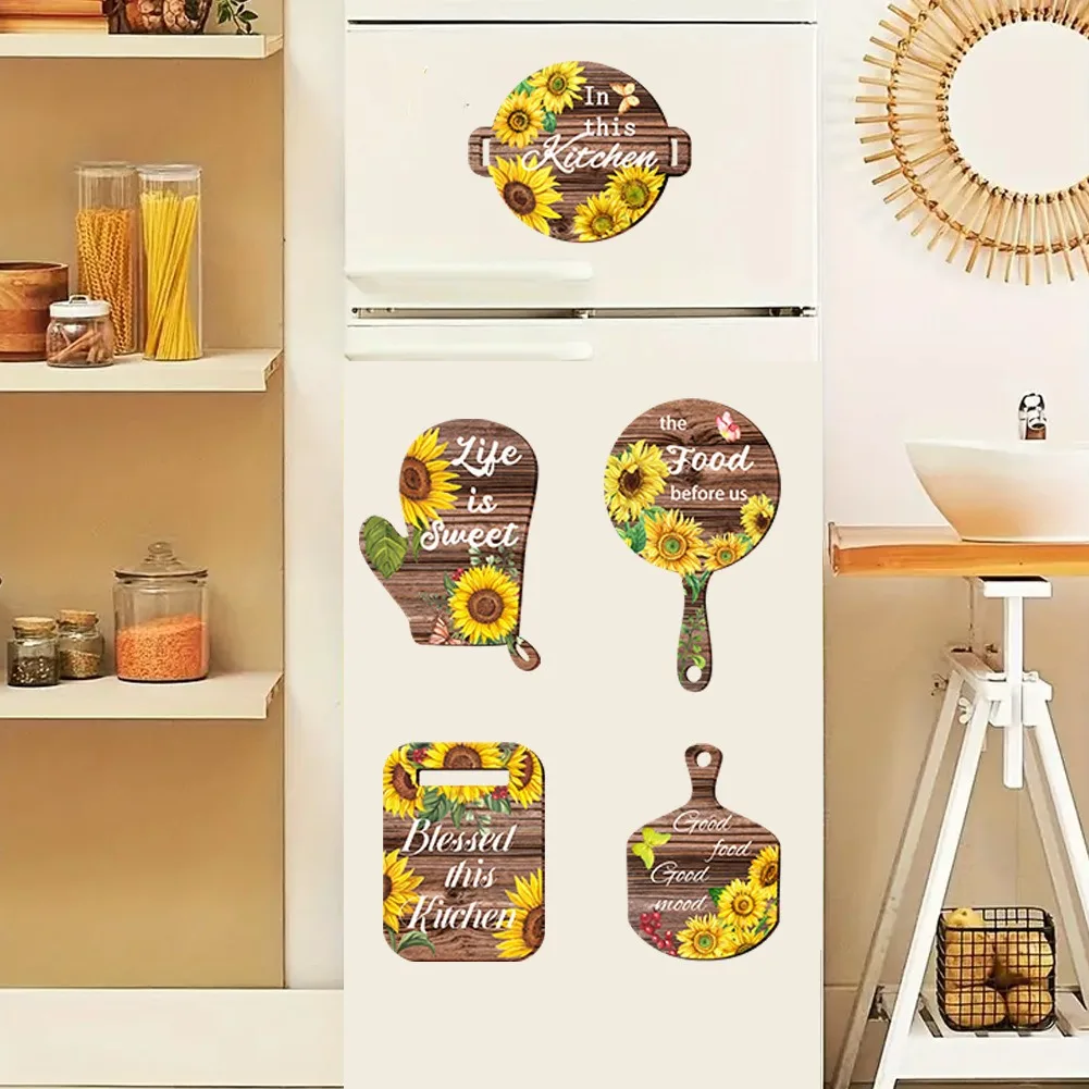 Cartoon Sunflower English Tableware Wall Stickers Used For Restaurant ...