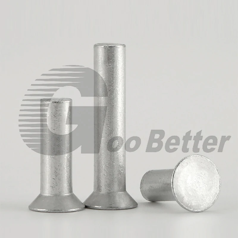 M3(3mm) M4(4mm) Gb869 Aluminum Countersunk Head Solid Rivets Knock Flat ...