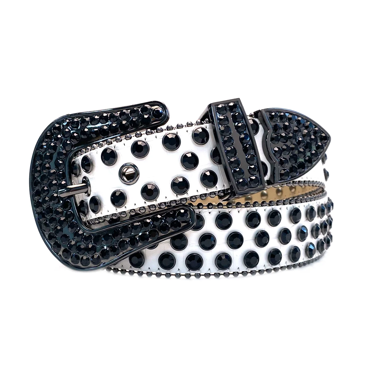 Cintur-n-de-cuero-con-remaches-brillantes-para-hombre-y-mujer-cintur-n ...