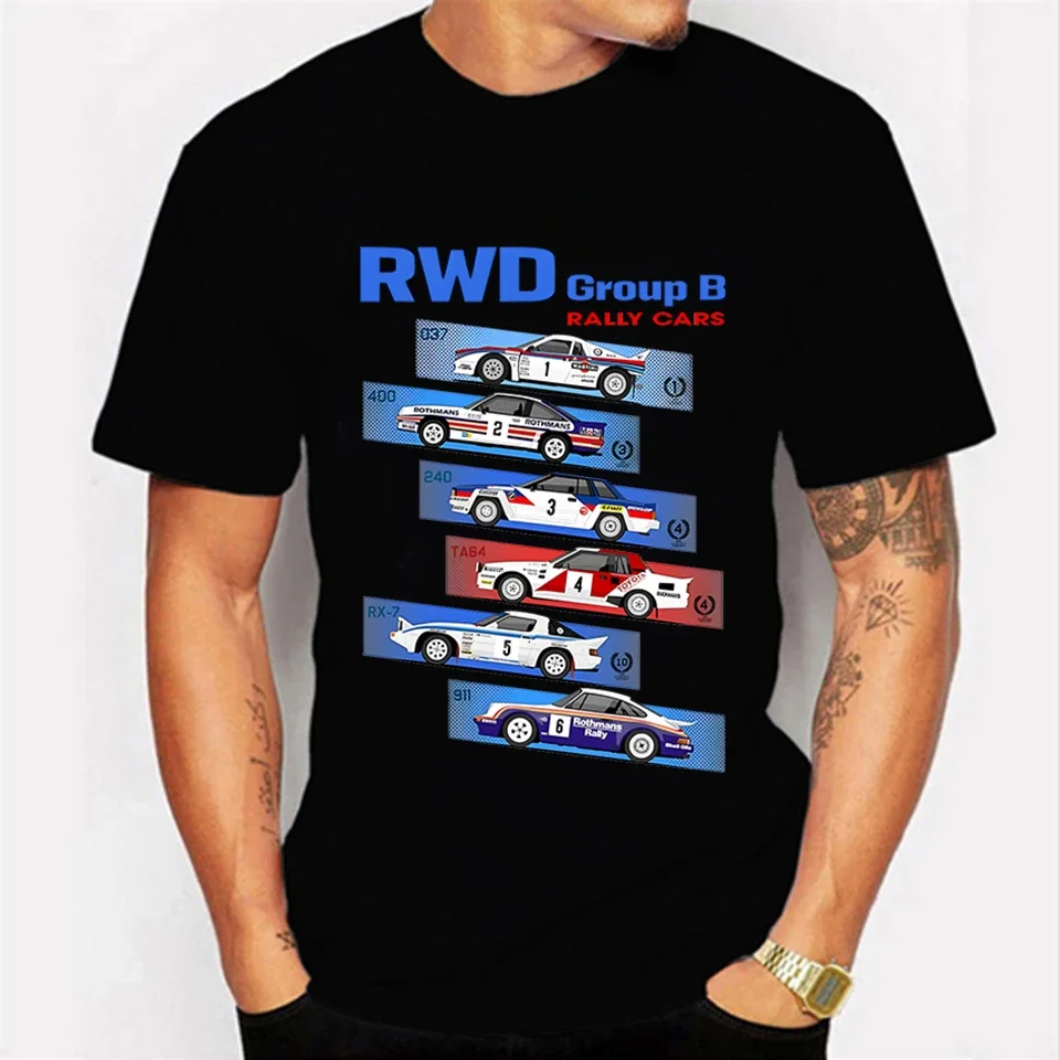 Group-B-RWD-Rally-Cars-Graphic-Funny-Tee-T-Shirts-Fashion-Summer-Men ...