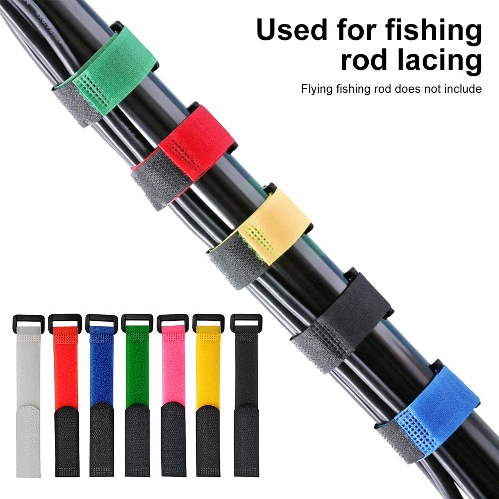 5PCS Fishing Rod Strapping Wrap Band Suspender Fastener Hook Loop Ties ...