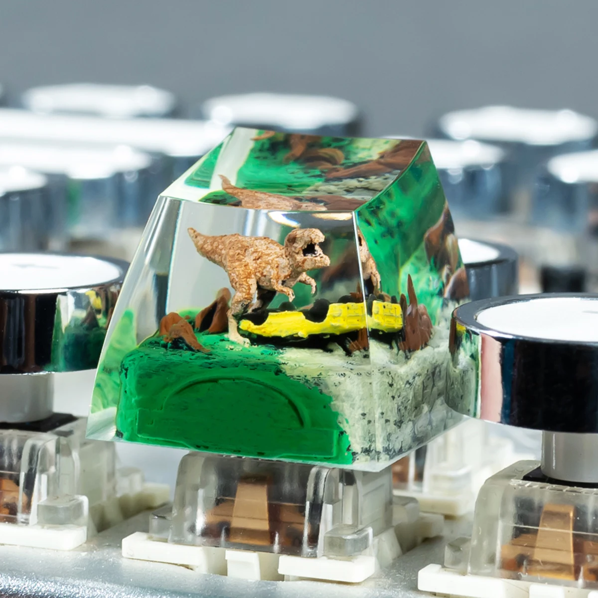 Handmade T-Rex Resin Keycap – Streamlined contour & backlit design for ...