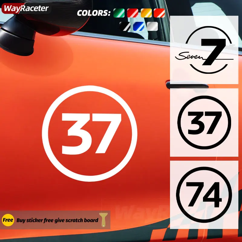 Reflective Door Side Sticker Number 7 37 74 Graphics Body Decal For ...