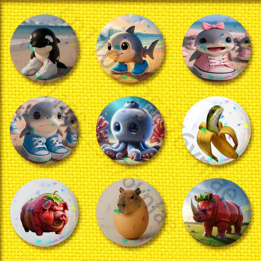 Italy Italian Brainrot Animal Tralalero Badge For 75mm 25mm 44mm 32mm ...