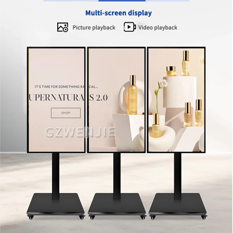 43 Inch Portable Digital Poster Lcd Smart Indoor Mobile Advertising ...