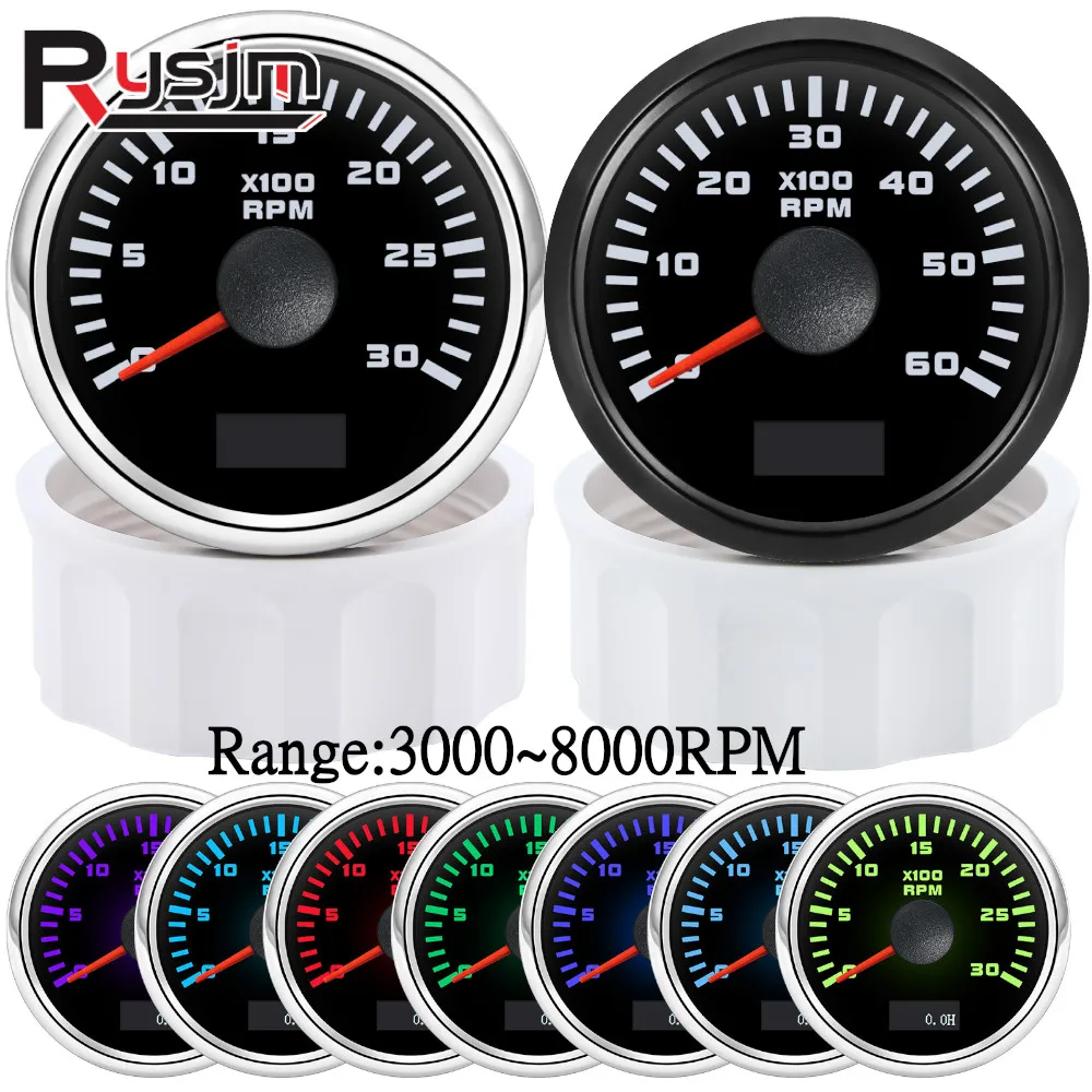 Waterproof-2-52mm-Tachometer-With-7-Color-Backlight-3000-4000-6000-7000 ...