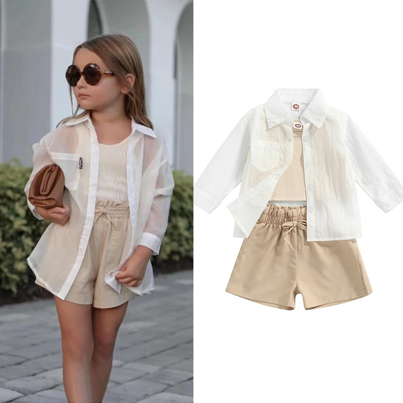 1-6Y-Kids-Girls-Summer-Clothes-Sets-Baby-See-Through-Long-Sleeve-Lapel ...